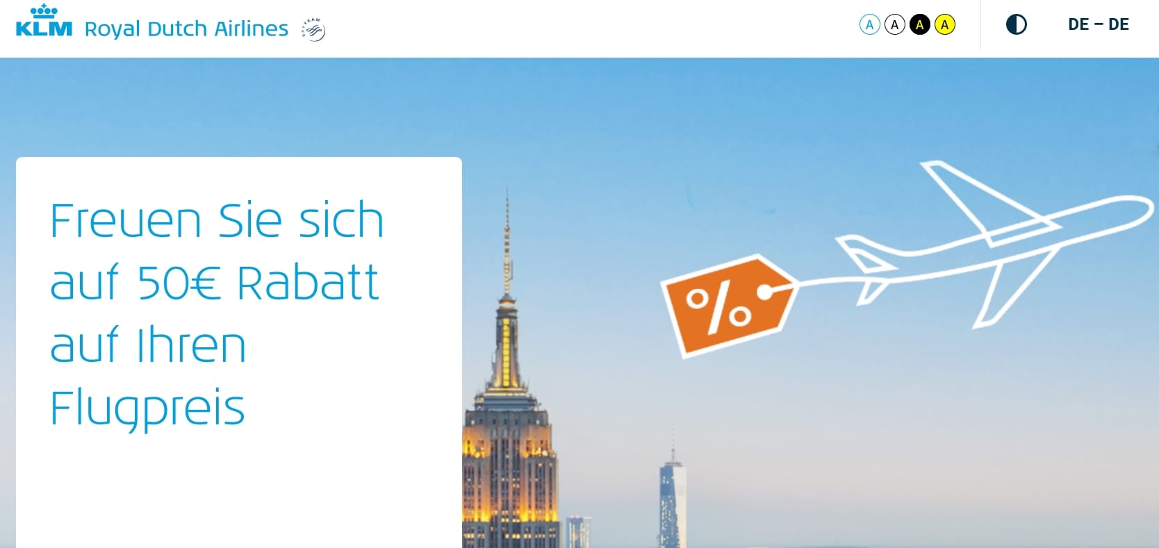 KLM/Air France: 50€ Discount Coupon